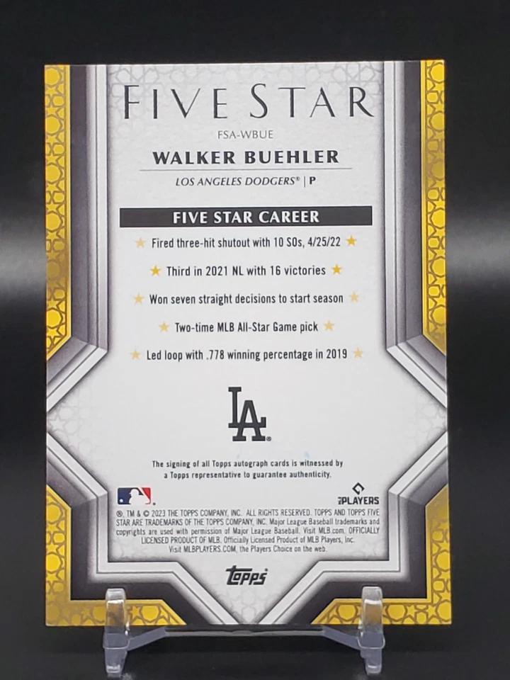 Walker Buehler 2023 Topps Five Star Purple Auto /50 Los Angeles Dodgers ...