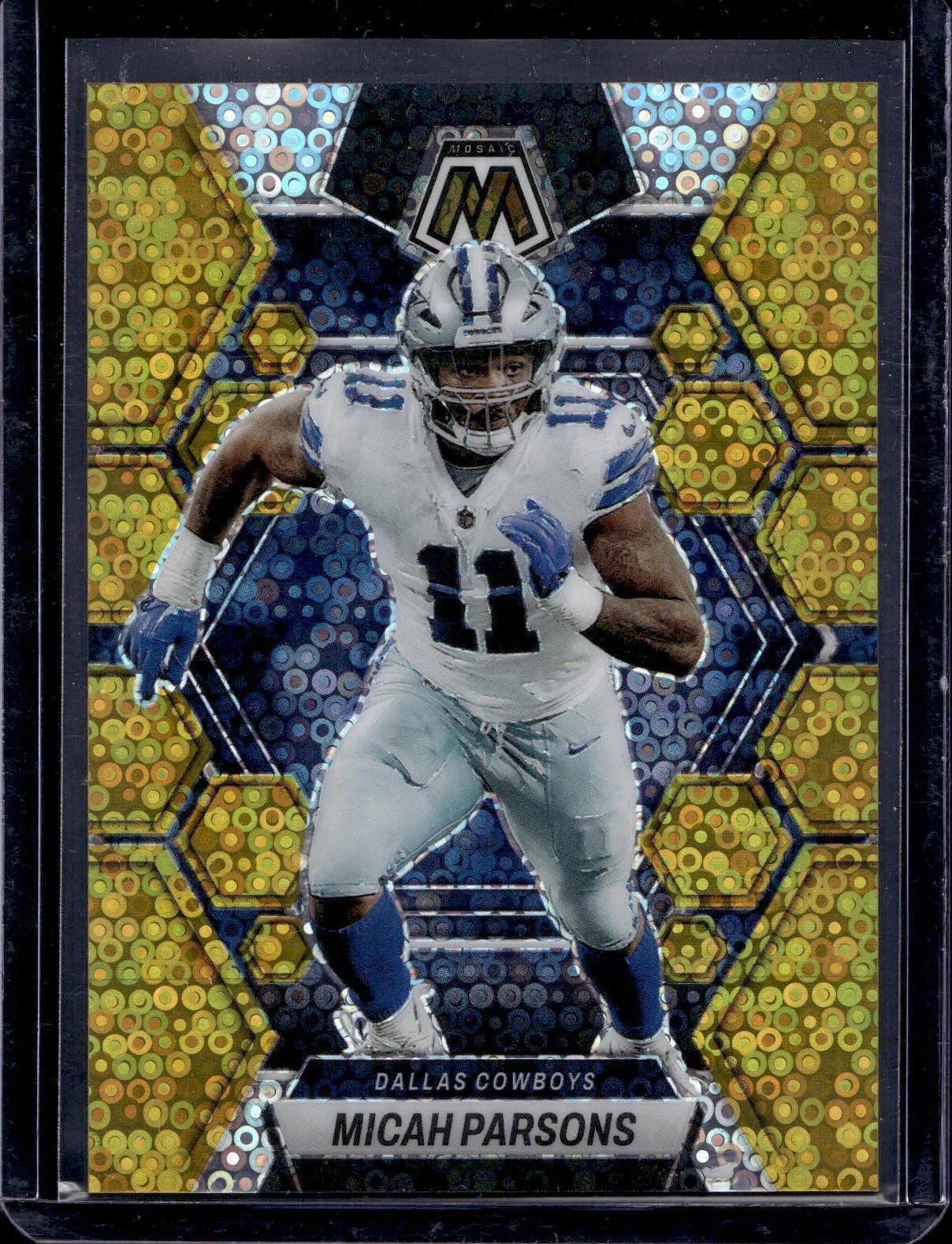 Micah Parsons 2023 Panini Mosaic Gold No Huddle Mosaic /10 Dallas ...