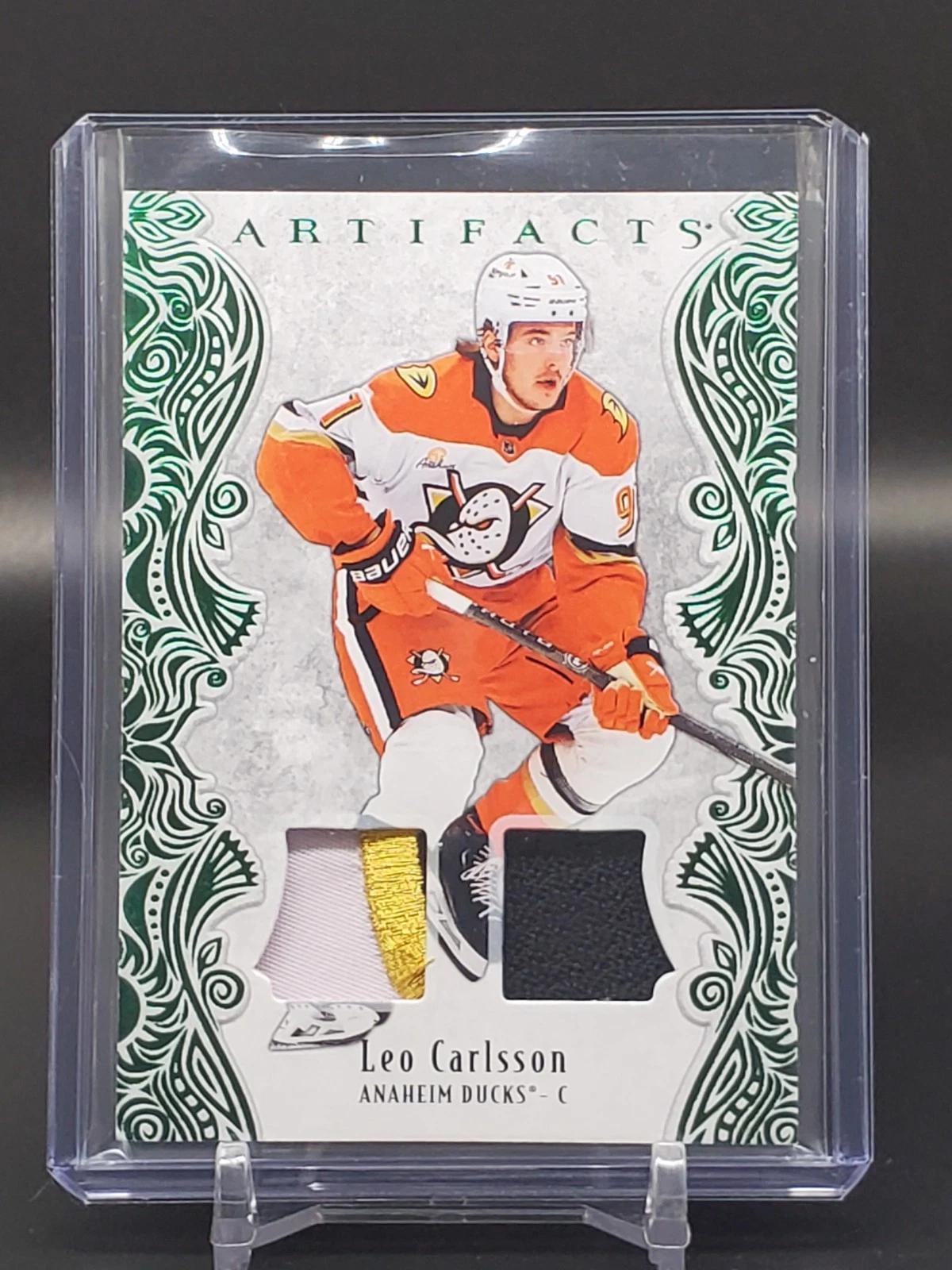 Leo Carlsson 2025-26 Upper Deck Artifacts Emerald Materials /65 Anaheim ...