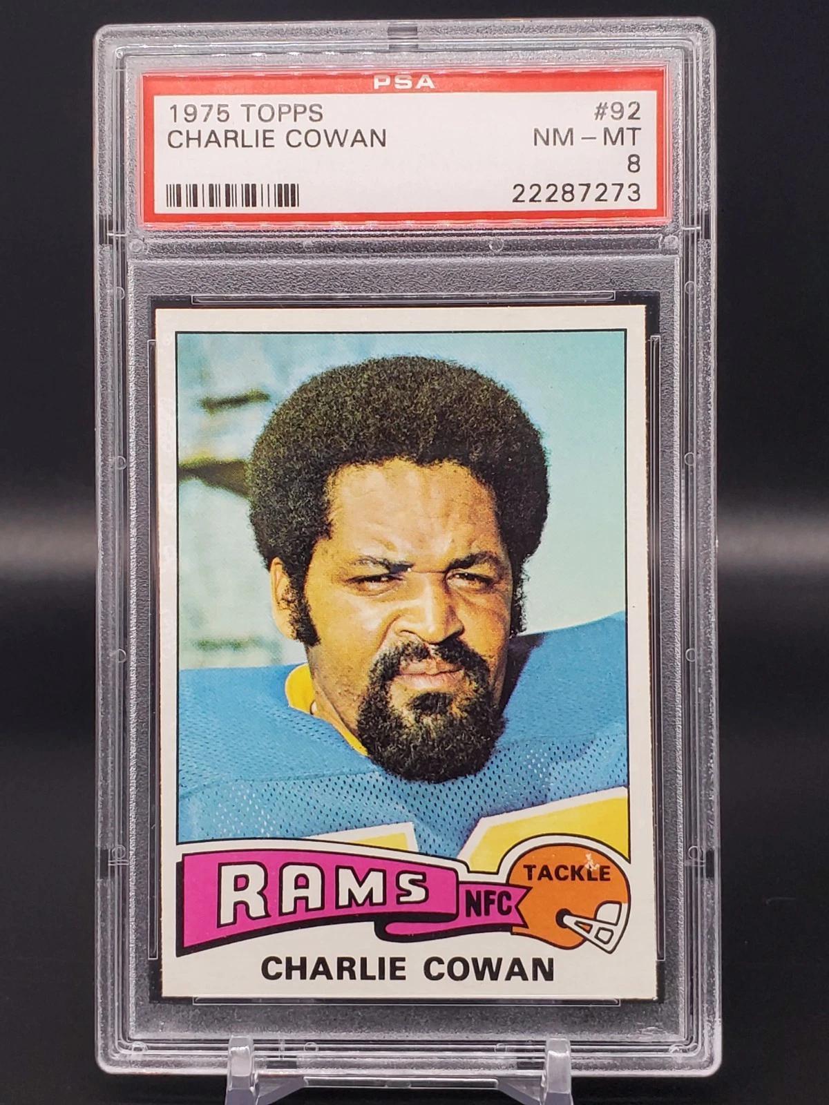 Charlie Cowan 1975 Topps Los Angeles Rams 92 PSA 8 - Underground Case ...