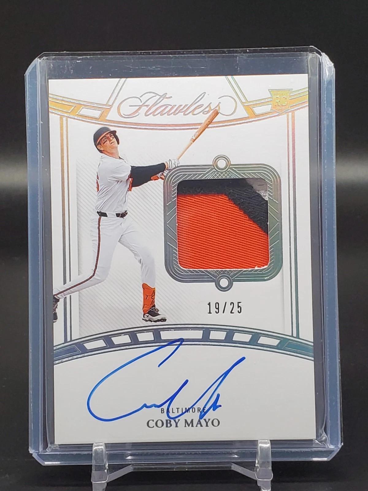 Coby Mayo 2024 Panini Flawless Patch Auto /25 RC Baltimore Orioles FSM ...