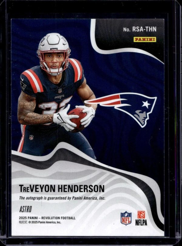 TreVeyon Henderson 2025 Panini Revolution Astro Auto RC New England ...