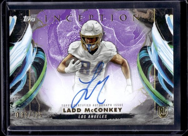 Ladd McConkey 2024 Topps Inception RC Variation Purple Auto /125 Los ...