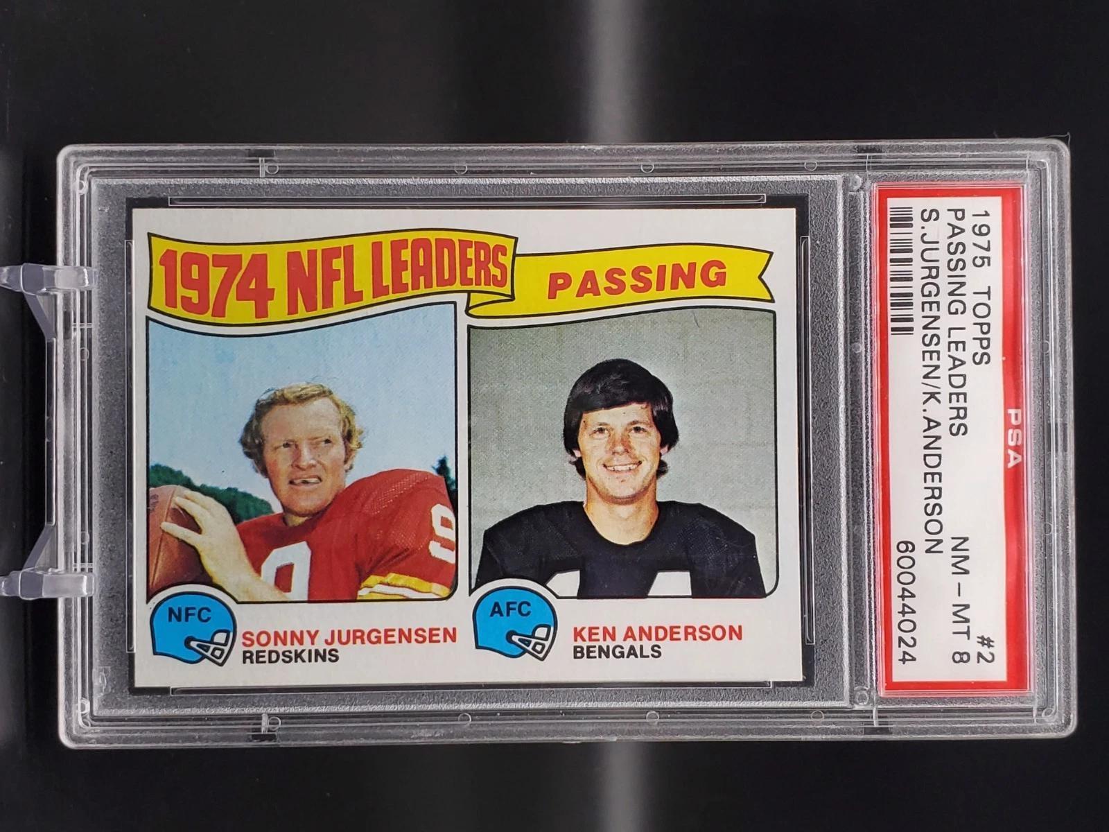 Sonny Jurgensen Ken Anderson 1975 Topps Passing Leaders 2 PSA 8 ...