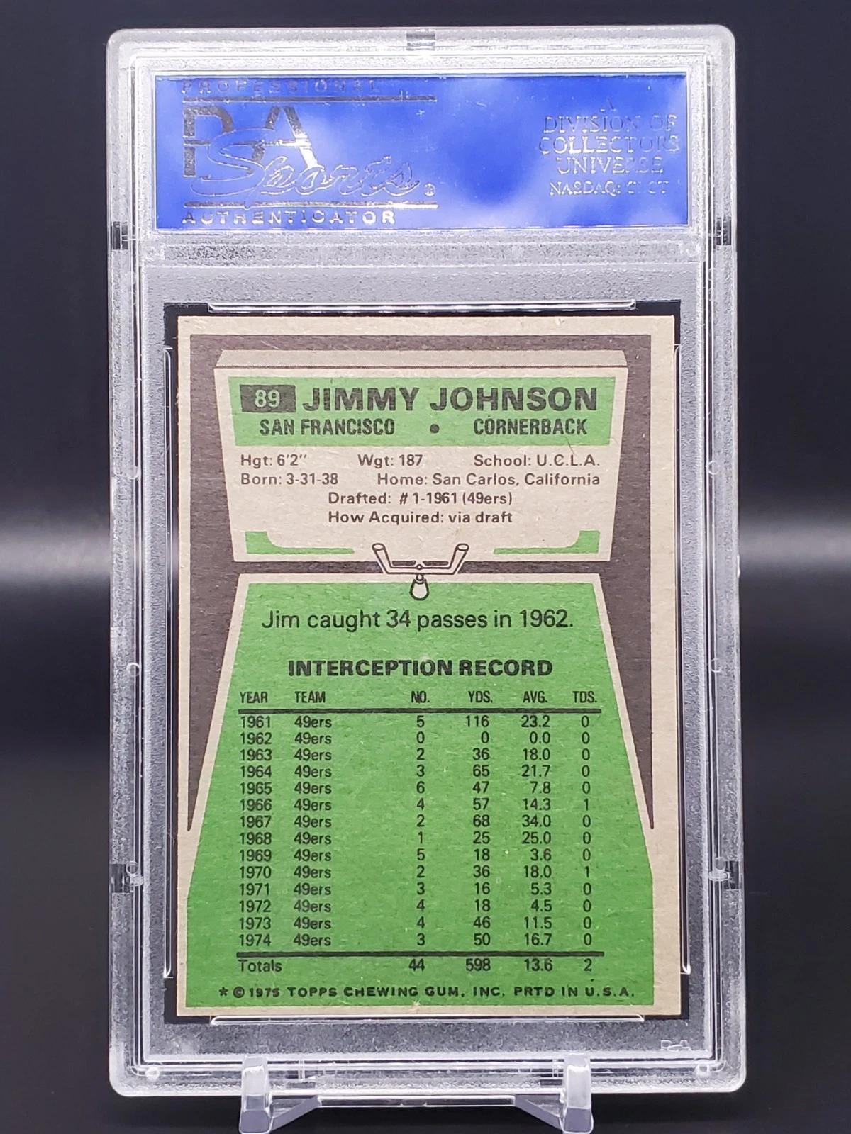 Jimmy Johnson 1975 Topps San Francisco 49ers 89 PSA 8 - Underground ...