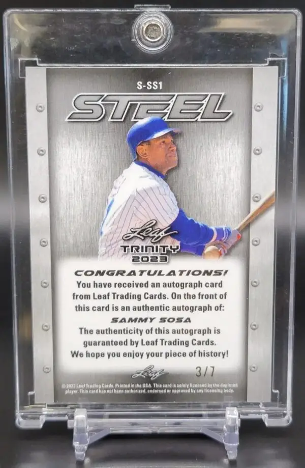 Sammy Sosa 2023 Leaf Trinity Auto /7 Chicago Cubs S-SS1 - Underground ...